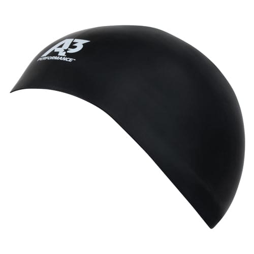 A3 Performance Black Silicone Dome Swim Cap