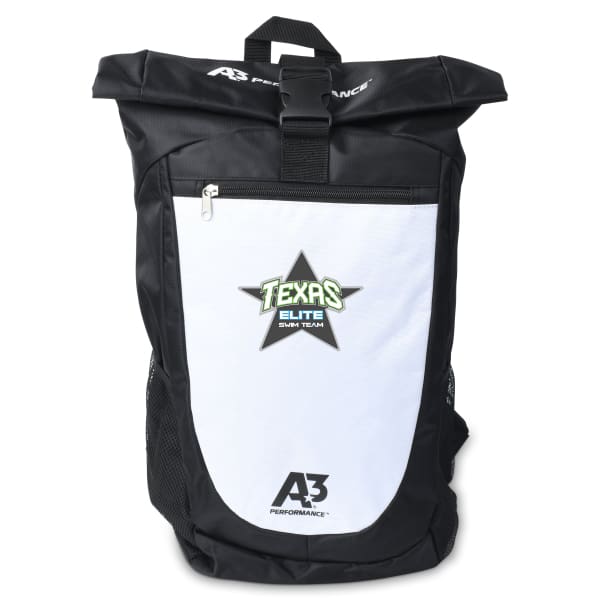 Custom Texas Elite Swim Team Logo Roll-Top Backpack – A3 Performance